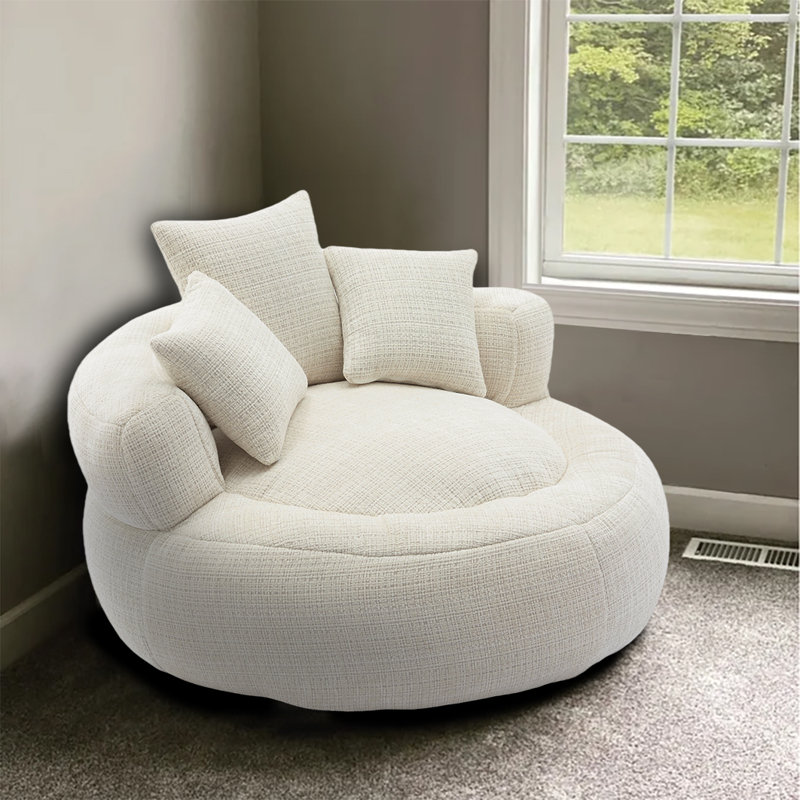 Amitiel 41 Memory Foam Bean Bag Chair Dog Bed Chenille Fabric Cover Indoor Outdoor Lazy Susans for Teens Adults Isabelle Max Upholstery Color